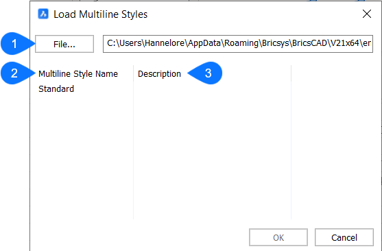 Load Multiline Styles Dialog Box Bricscad Lite And Pro Bricsys Help Center